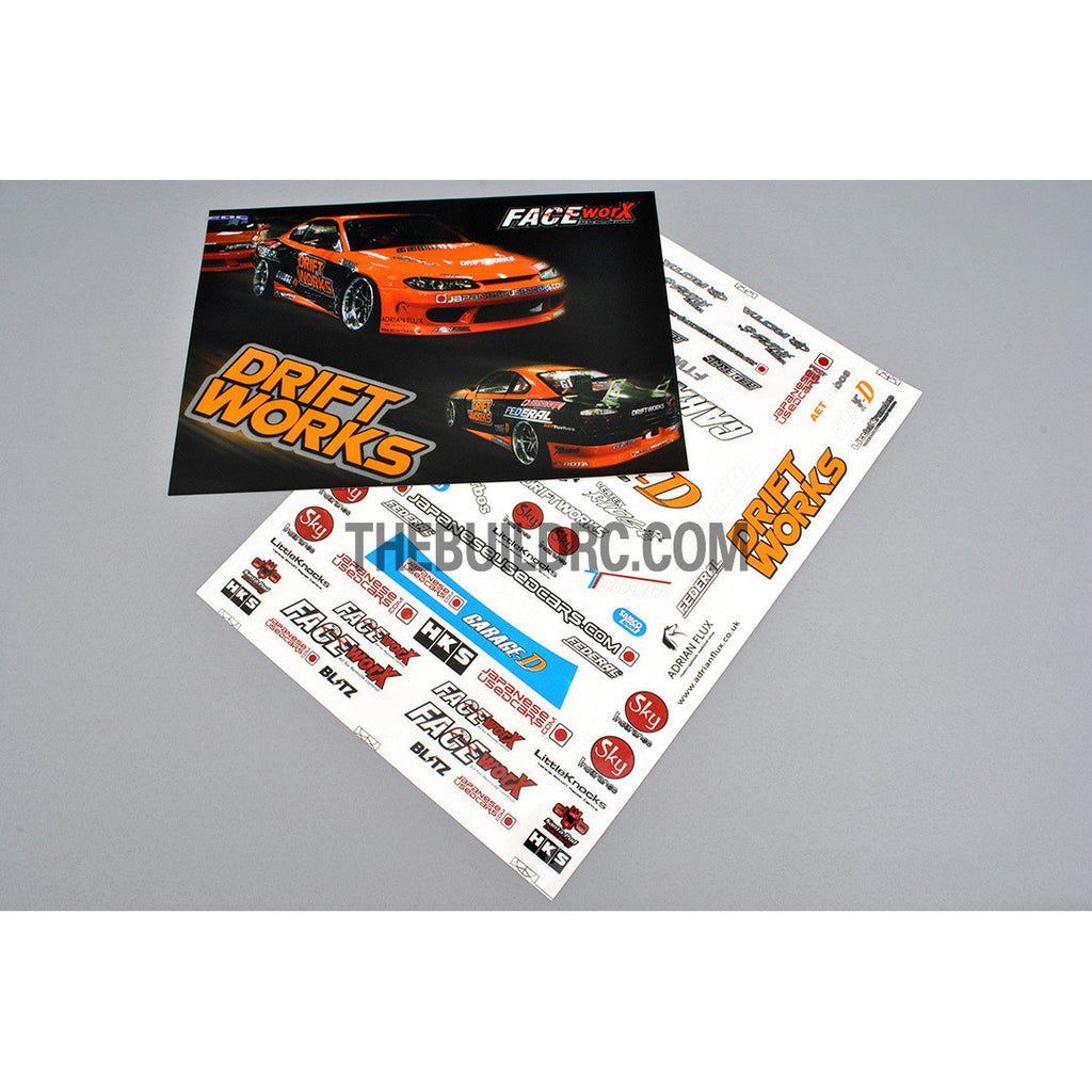 1/10 RC Drift Works Garage-D Nissan S15 Silvia RC Car Body Decals ...