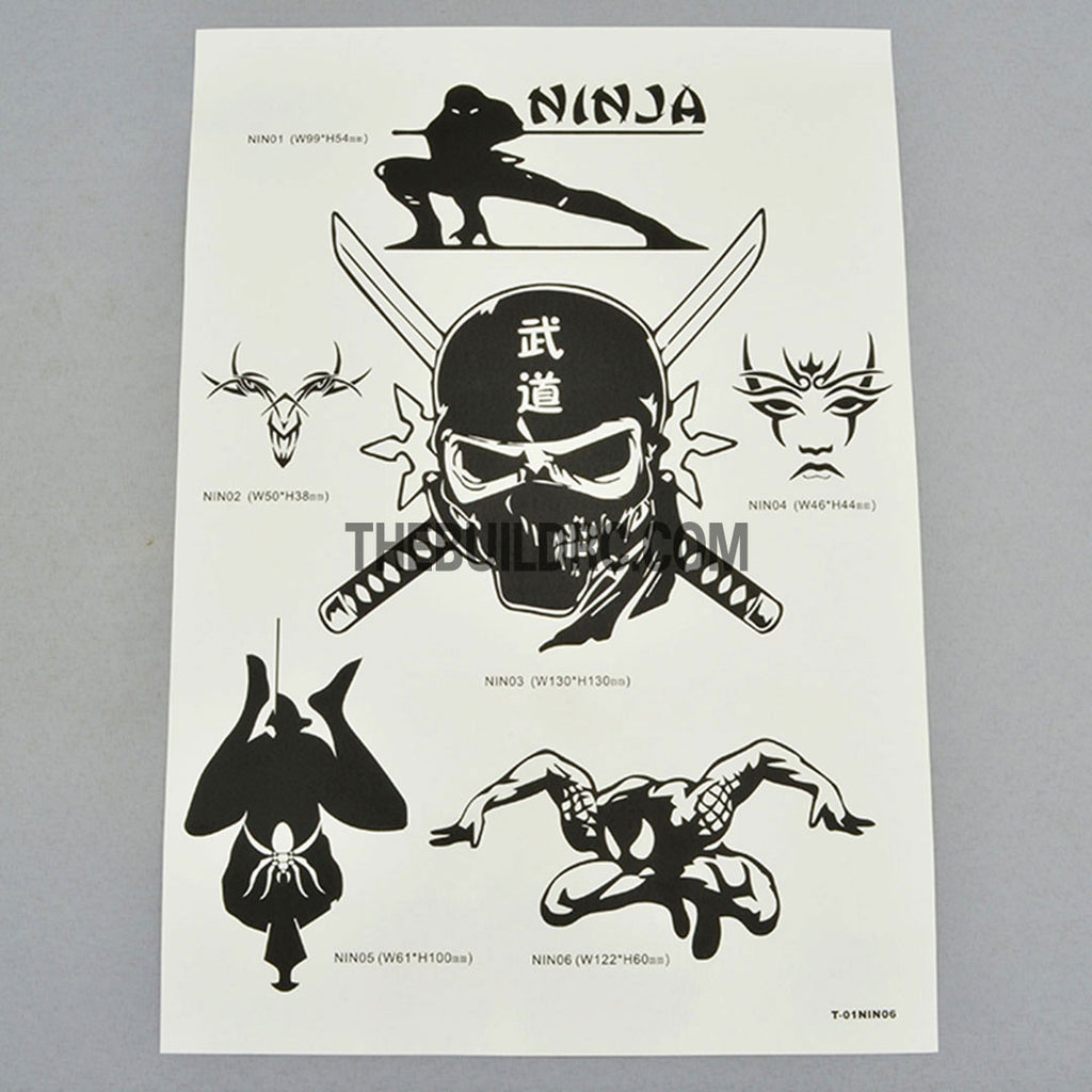 Japanese Ninja AQ Dispersible Thin Film Black & White Decal – LittoHot